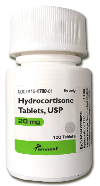 Hydrocortisone, tabletas 20 mg, AMNEAL. – farmashop.mx