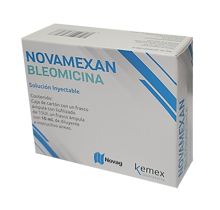 NOVAMEXAN,(BLEOMICINA) ámpula, 15 U/10 mL, Solución inyectable, KEMEX ...