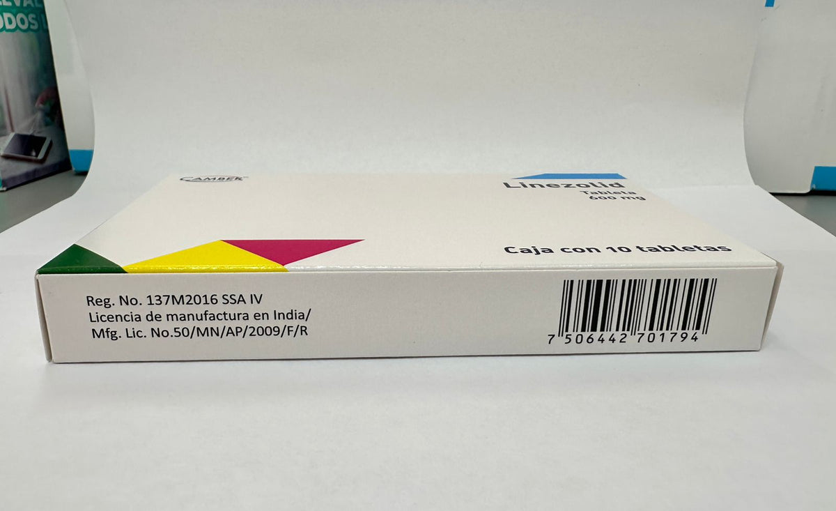 LINEZOLID, 600 mg, tabletas, CAMBER PHARMA S.A. DE C.V. – farmashop.mx