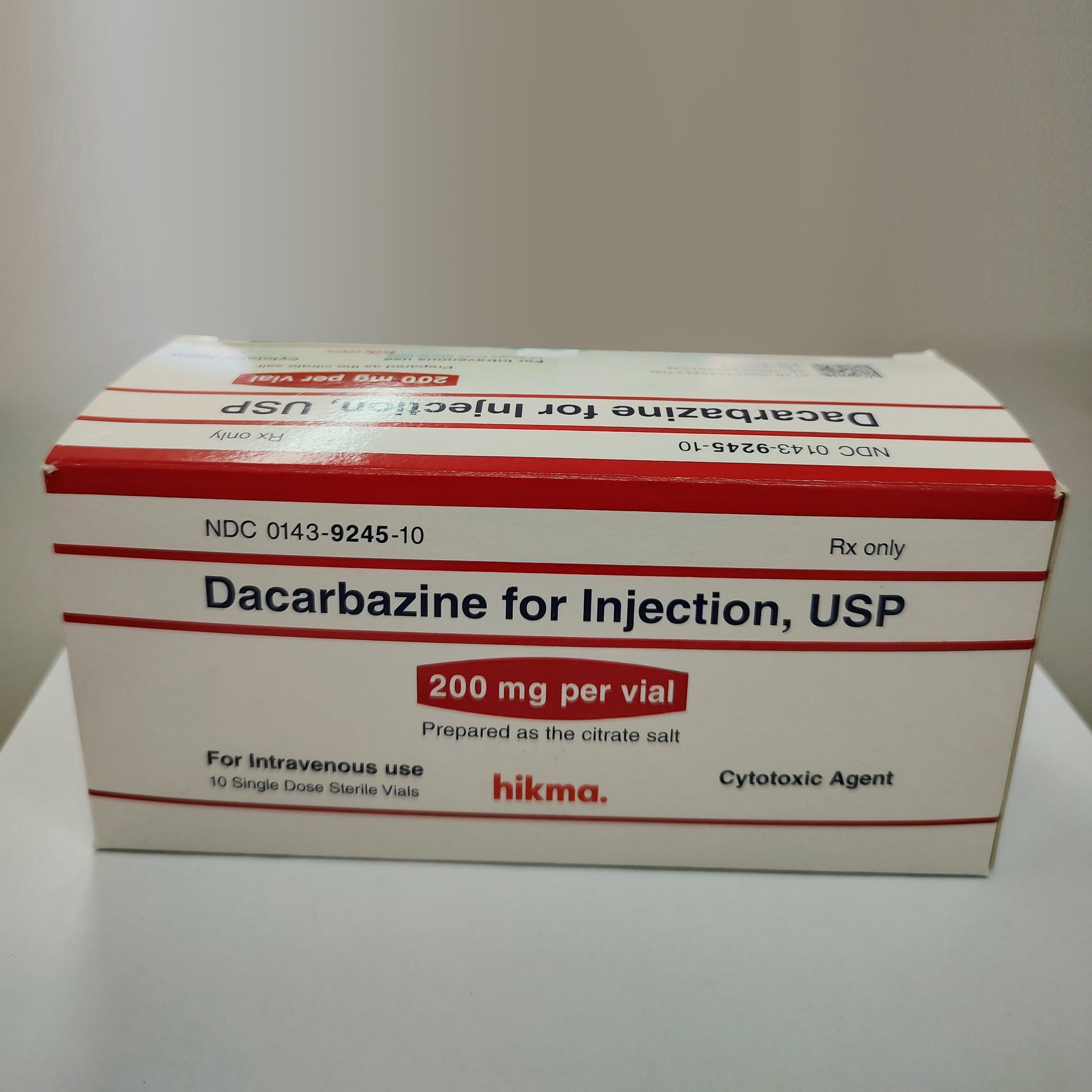 DACARBAZINE, 200 mg USP, RX, Solución Inyectable, HIKMA. – farmashop.mx