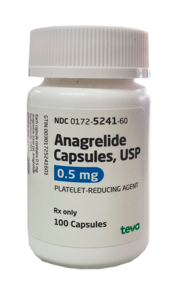 ANAGRELIDE Capsula USP 0 5 Mg Rx Only TEVA Farmashop mx ANAGRELIDE Capsula USP 0 5 Mg Rx Only TEVA Farmashop mx