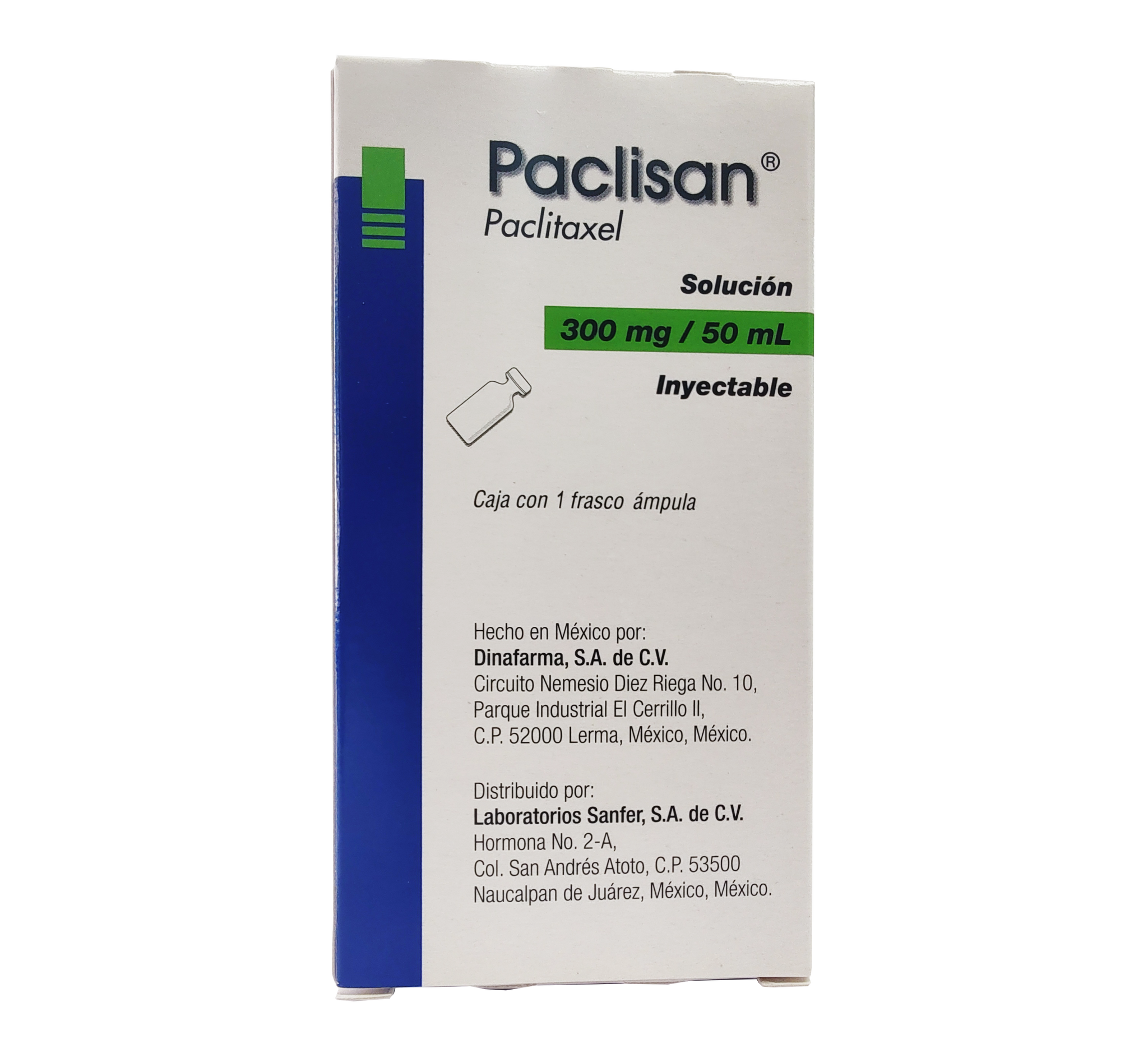 Paclisan 300 mg/ 50 mL Solución Inyectable, SANFER – farmashop.mx